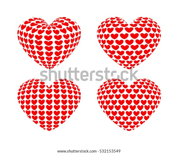 Illustration 4 Heart Shapes Various Models Stock Vector (Royalty Free ...