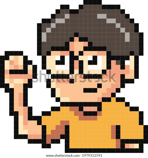 Illustration 8 Bit Nerdy Kid Vector Stock Vector (Royalty Free ...