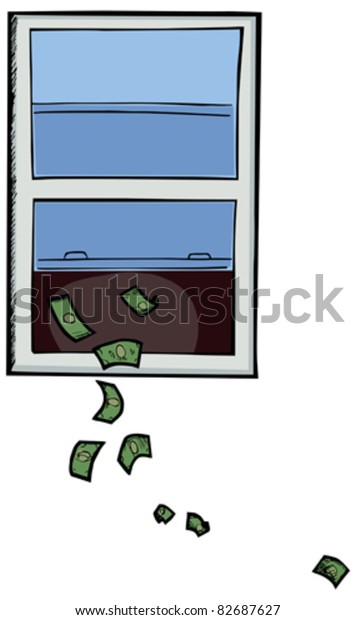 Illustration About Wasting Throwing Money Out Stock Vector (Royalty ...