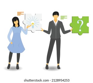 Illustration About Working Together Solve Problem Stock Vector (Royalty ...