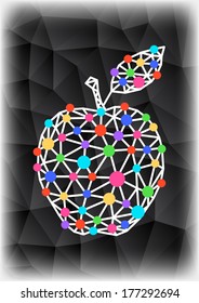Illustration Abstract Dotted Triangle Apple Background Stock Vector ...