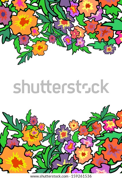 Illustration Abstract Flowers Border Stock Vector (Royalty Free ...