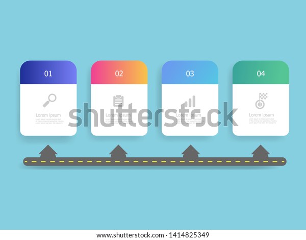 Illustration Abstract Horizontal Timeline Infographics 4 Stock Vector ...