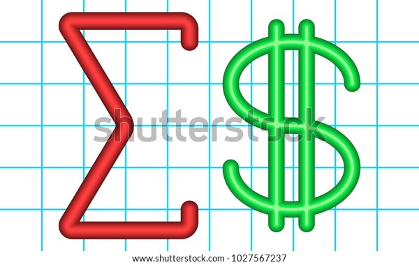 Illustration Abstract Math Symbols Amount Dollars Stock Vector (Royalty ...