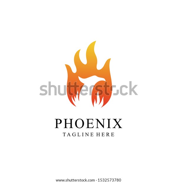 Illustration Abstract Phoenix Bird Fire Flame Stock Vector (Royalty ...