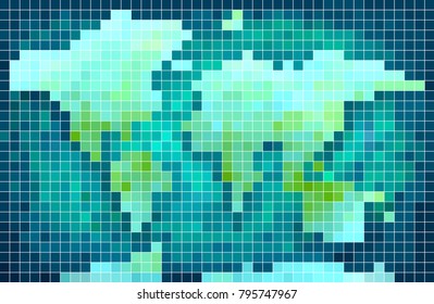 Illustration Abstract World Map Pixels Stock Vector (Royalty Free ...