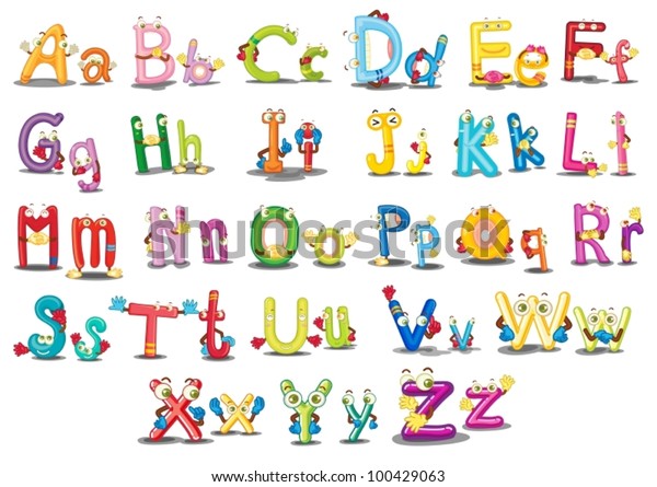 Illustration Alphabet Characters On White Stock Vector (Royalty Free ...