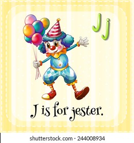 Illustration Alphabet J Jester Stock Vector (Royalty Free) 244008934