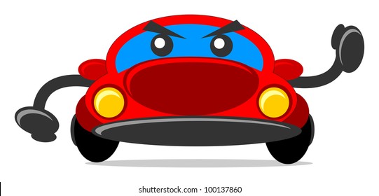 Illustration Cartoon Red Car Stock Vector (Royalty Free) 100138094