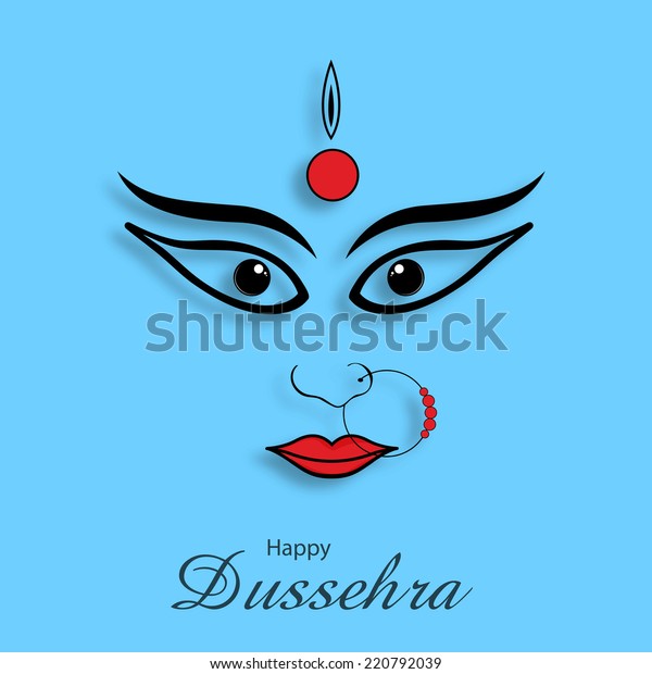 Illustration Angry Goddess Durga Face On Stock Vector (Royalty Free ...