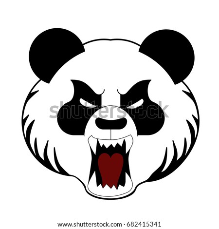 Illustration Angry Panda Head Stock Vector (Royalty Free) 682415341 ...