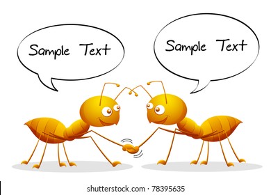 Illustration Ant Hand Shaking Each Other: เวกเตอร์สต็อก (ปลอดค่า ...