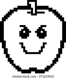 Illustration Apple Looking Evil 8bit Cartoon Stock Vector (Royalty Free ...