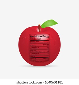 Apple Nutrition Facts Label: ภาพประกอบสต็อก 214421188 | Shutterstock