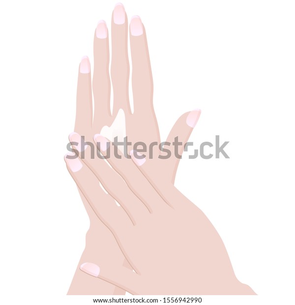 Illustration Applying Hand Cream Stock Vector (Royalty Free) 1556942990 ...
