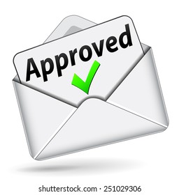Illustration Approved Message On White Background Stock Vector (Royalty ...