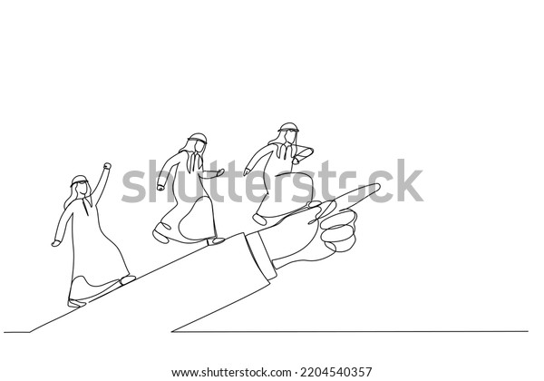 Illustration Arab Man Running Forward Looking Stock Vector (Royalty ...