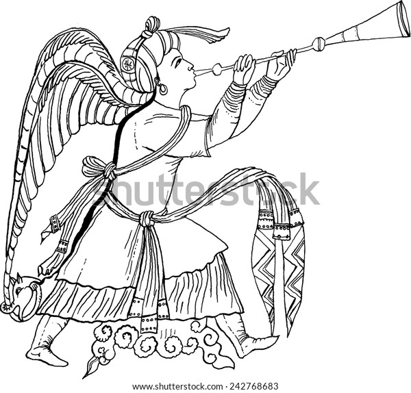 Illustration Archangel Gabriel Stock Vector (Royalty Free) 242768683 ...