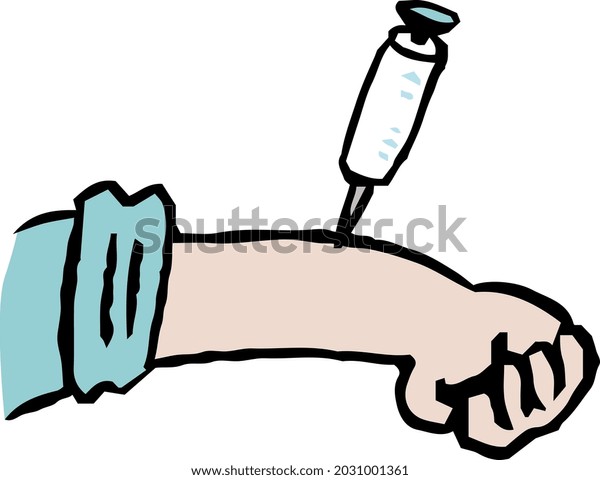 Illustration Arm Hitting Injections Stock Vector (Royalty Free ...