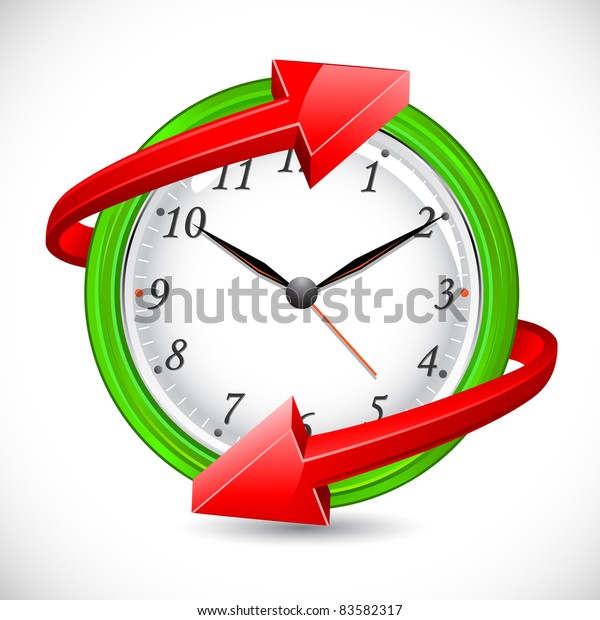 Illustration Arrow Around Clock On Abstract Stock Vector (Royalty Free ...