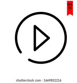 Cartoon Play Button Icon Comic Style Stock Vector (Royalty Free ...