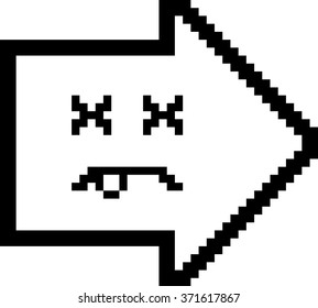 Illustration Arrow Looking Dead 8bit Cartoon 스톡 벡터(로열티 프리) 371618182 ...