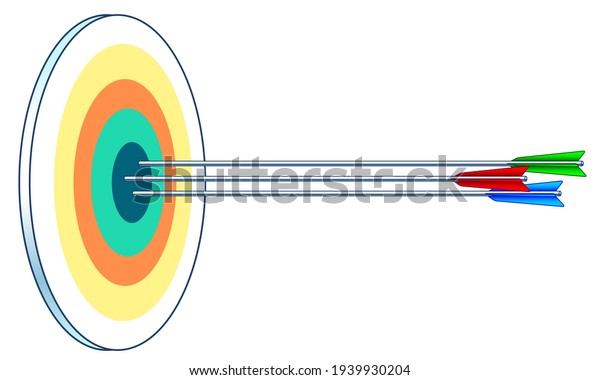 Illustration Arrows Hitting Target Stock Vector (Royalty Free ...