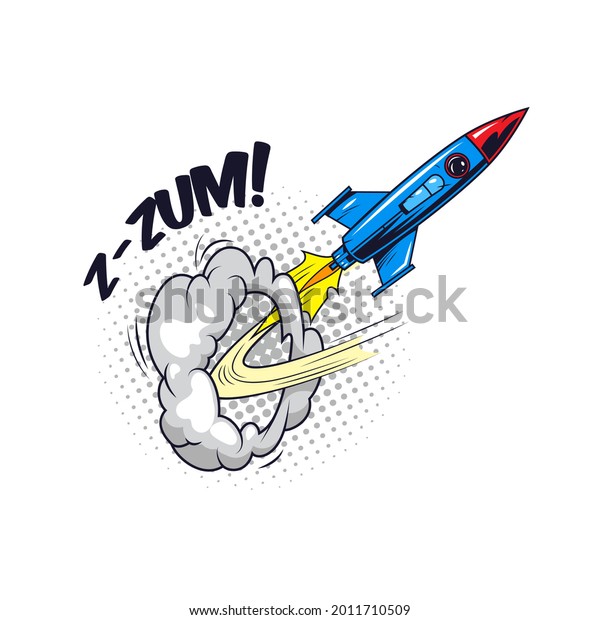 Illustration Art Rocket Made Comic Design Stock Vector (Royalty Free ...