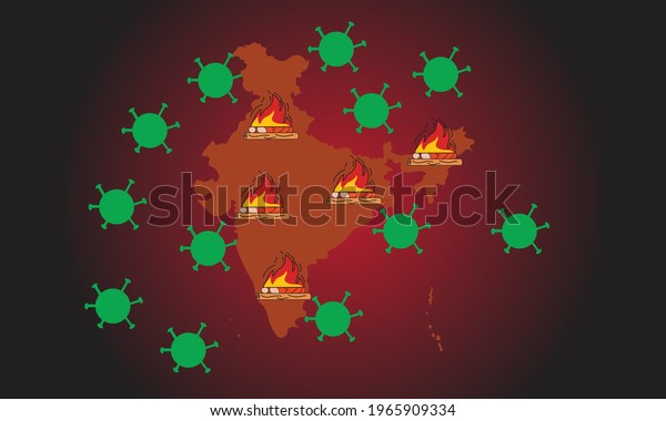 A illustration artwork of India current situation of Coronavirus ...
