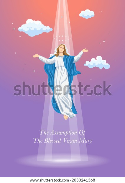 Illustration de l'Assomption de la Sainte : image vectorielle de stock ...