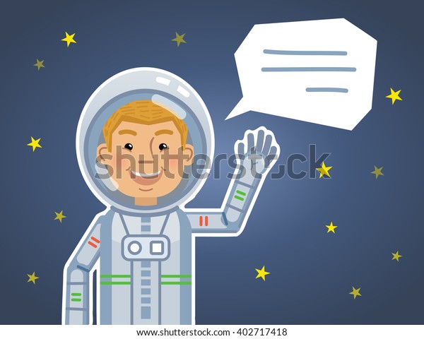 Illustration Astronaut Text Bubble On Space Stock Vector (Royalty Free ...