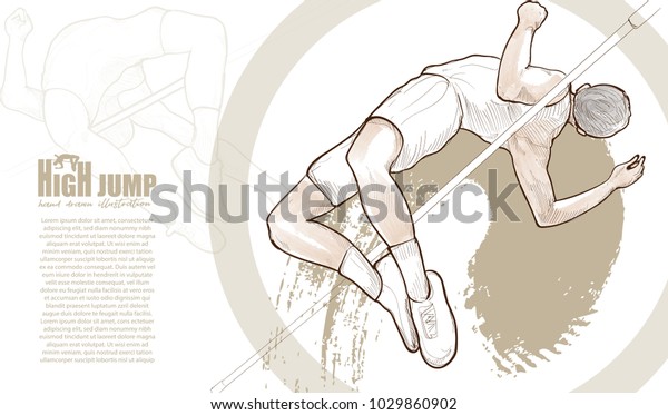 Illustration Athlete Action High Jump Background Stock Vector (Royalty ...