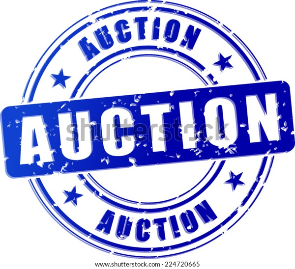 Illustration Auction Blue Stamp On White Stock Vector (Royalty Free ...
