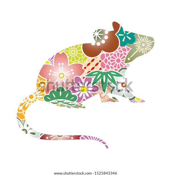 Illustration Auspicious Japanese Mouse Stock Vector (Royalty Free ...