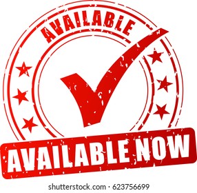 Illustration Available Now Red Stamp Stock Vector (Royalty Free ...