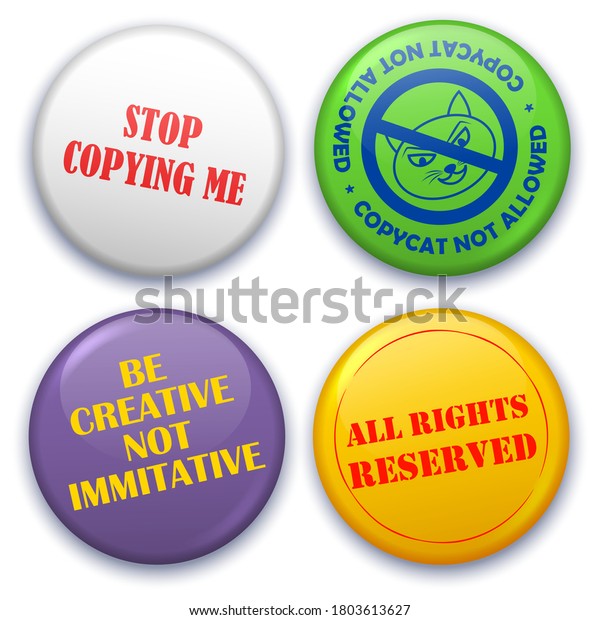 Illustration Background Badges Sign Stop Copying Stock Vector (Royalty ...