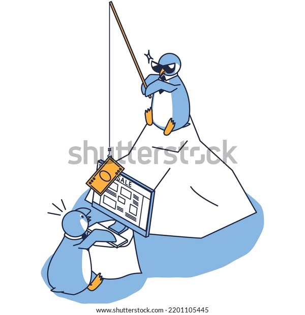 Illustration Bad Penguin Who Tricks Beginners Stock Vector (Royalty ...