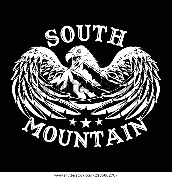 Illustration Bald Eagle Hugging Mountain: เวกเตอร์สต็อก (ปลอดค่า ...