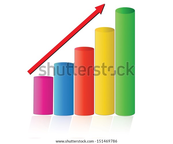 Illustration Bar Graph Rising Arrow On Stock Vector (Royalty Free ...