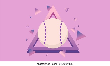 Illustration Baseball Abstract Triangle Artwork Pastel Stock Vector ...