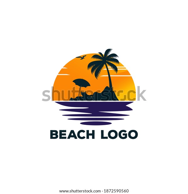 Illustration Beach Logo Design Vector Stock Vector (Royalty Free ...