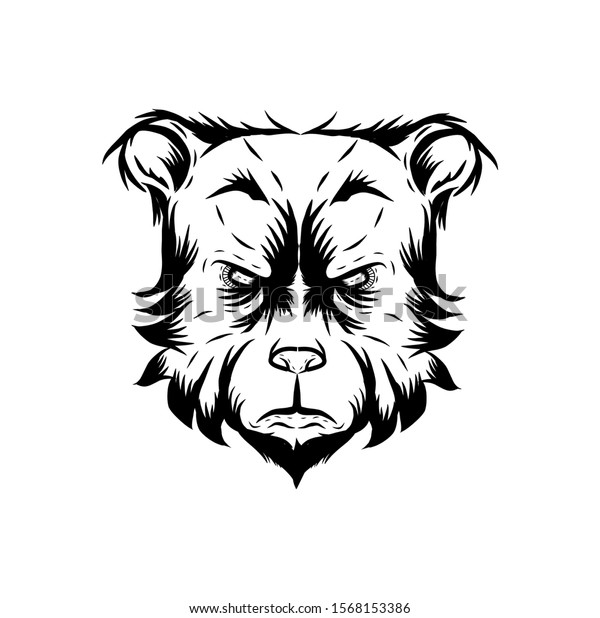 Illustration Bear Head Line Art Logo Stock Vector (Royalty Free ...