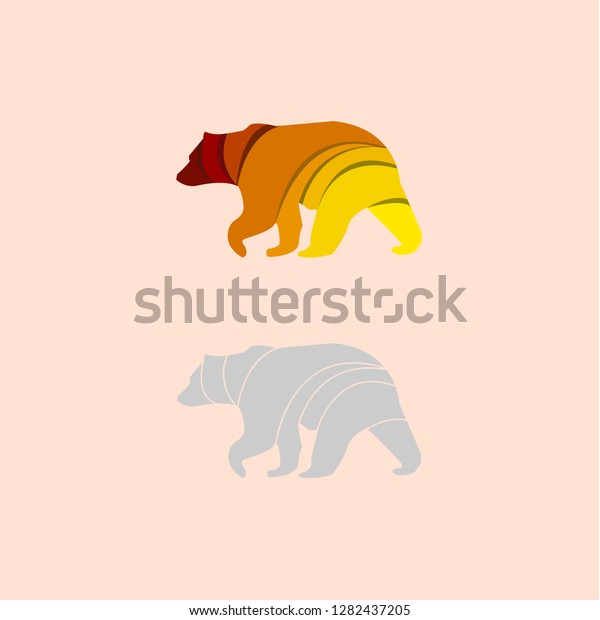 Illustration Bear Line Art Full Color Stock Vector (Royalty Free ...