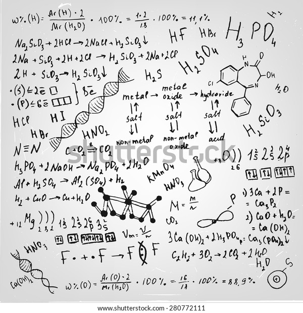 Illustration Beautiful Scientific Background Black Handwriting Stock ...