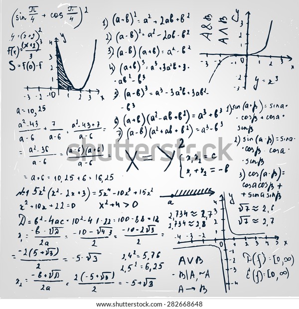 Illustration Beautiful Scientific Background Black Handwriting Stock ...