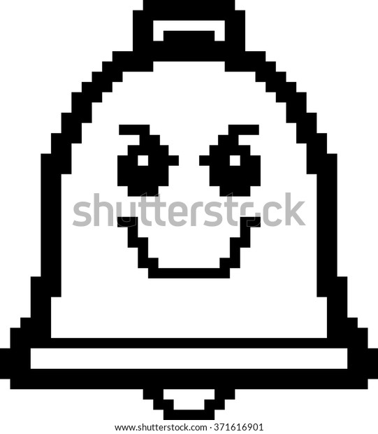 Illustration Bell Looking Evil 8bit Cartoon Stock Vector (Royalty Free ...