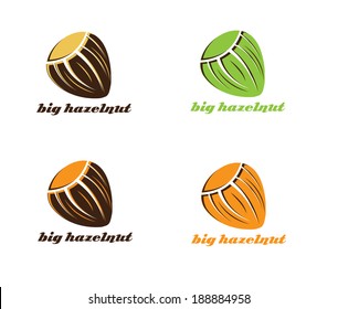 Detailed Hazelnut Logo Designs Vector Illustration Stock Vector ...
