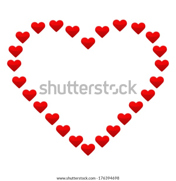 Illustration Big Heart Small Red Hearts Stock Vector (Royalty Free ...