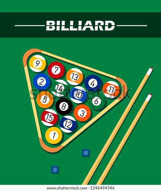 Illustration Billiards Concept On Green Background: vetor stock (livre ...