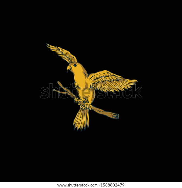 Illustration Bird Flying Designs Tshirts Stock Vector (Royalty Free ...